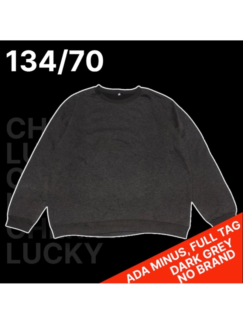 Jual Sweater Hitam Dark Grey Original/Crewneck Hitam Dark Grey Original ...