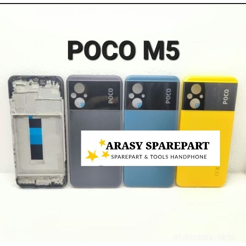 Jual KESING HOUSING CASING POCO M5 ORI 2 BAGIAN TULANG FRAME + BACKDOOR ...