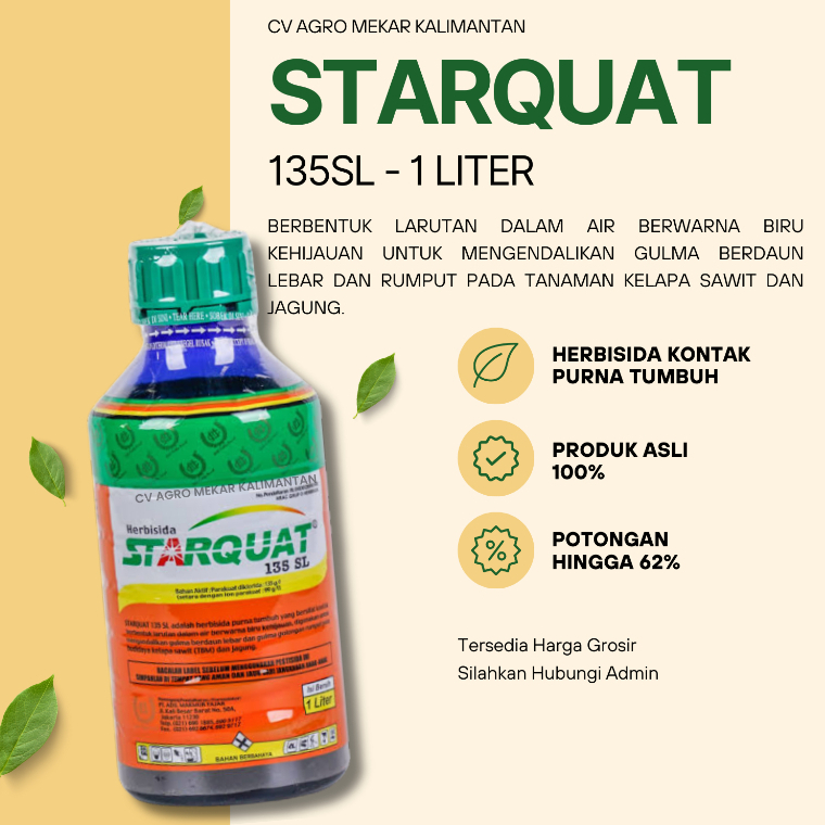 Jual Starquat 135SL Herbisida Kontak Parakuat 1 Liter | Shopee Indonesia