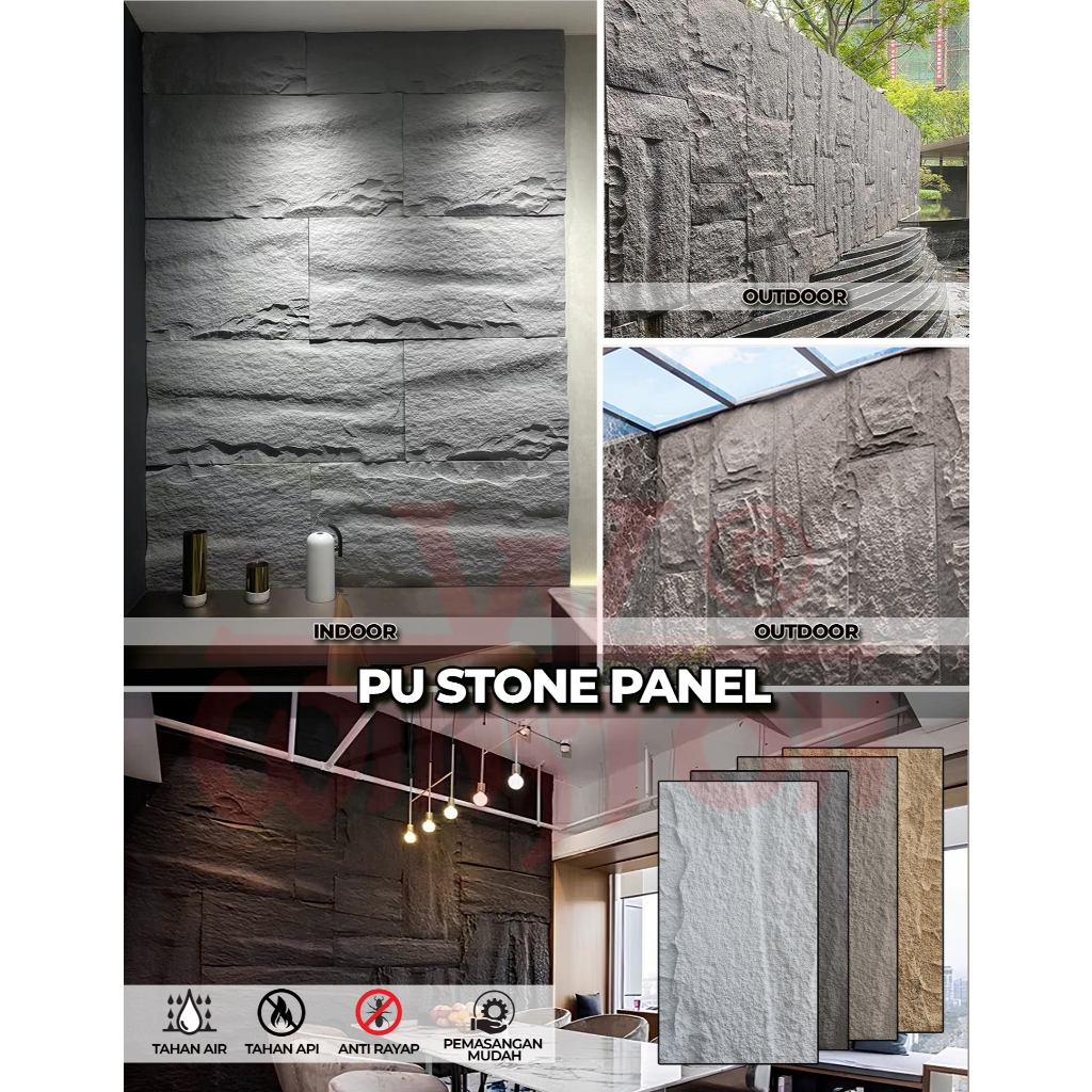 Jual PU Stone Wall Panel Winston Dekorasi Dinding Batu Alam Palsu Cocok ...