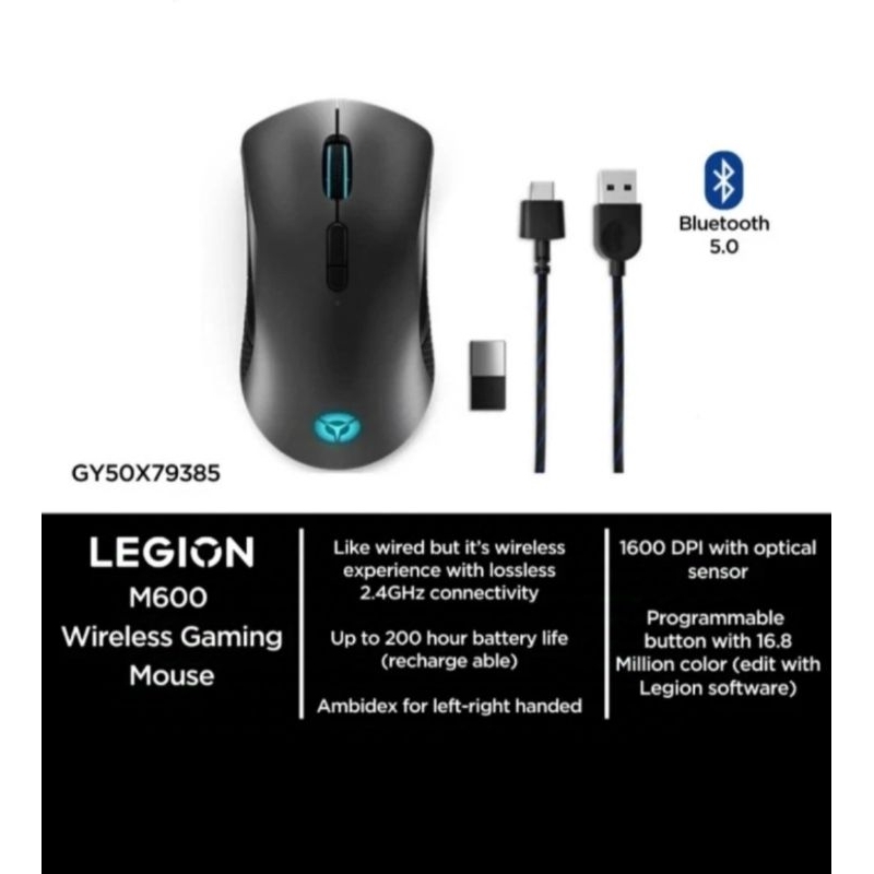 Jual Lenovo Legion M600 Wireless Gaming Mouse | Shopee Indonesia