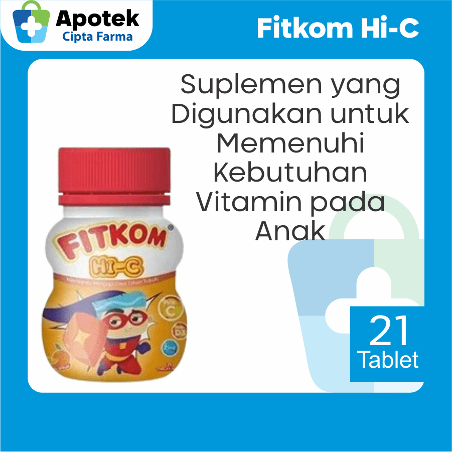 Jual Fitkom Vitamin Tablet Hisap Anak Rasa Jeruk Vitamin A Vitamin B1 ...