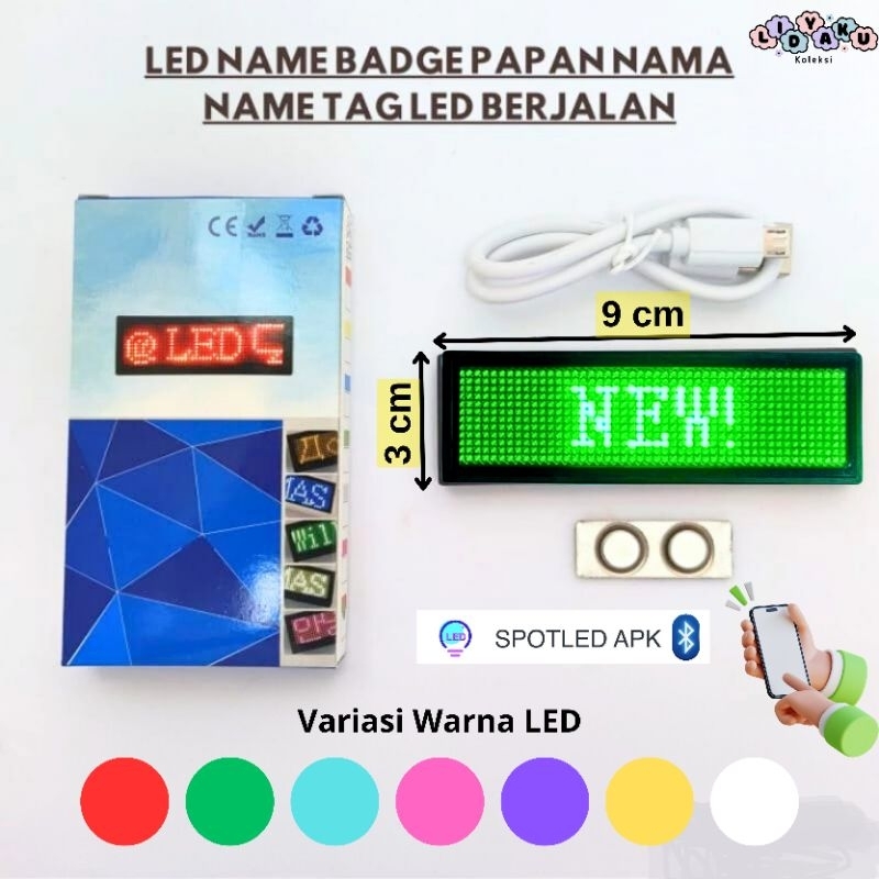 Jual LED Name Tag / LED Badge Custom / Nametag Elektronik / Badge LED / ID Badge elektronik ...