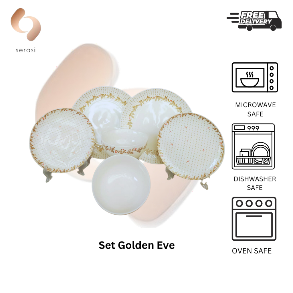 Jual SERASI SET GOLDEN EVE BOX SERIES/ GIFT/ HAMPRES- Parcel Set Piring ...