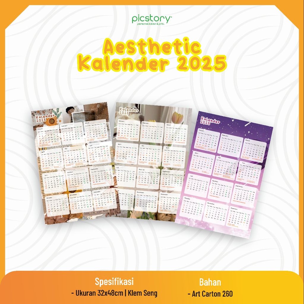 Jual Kalender Dinding Aesthetic / Kalender Poster A3+ / Calendar ...
