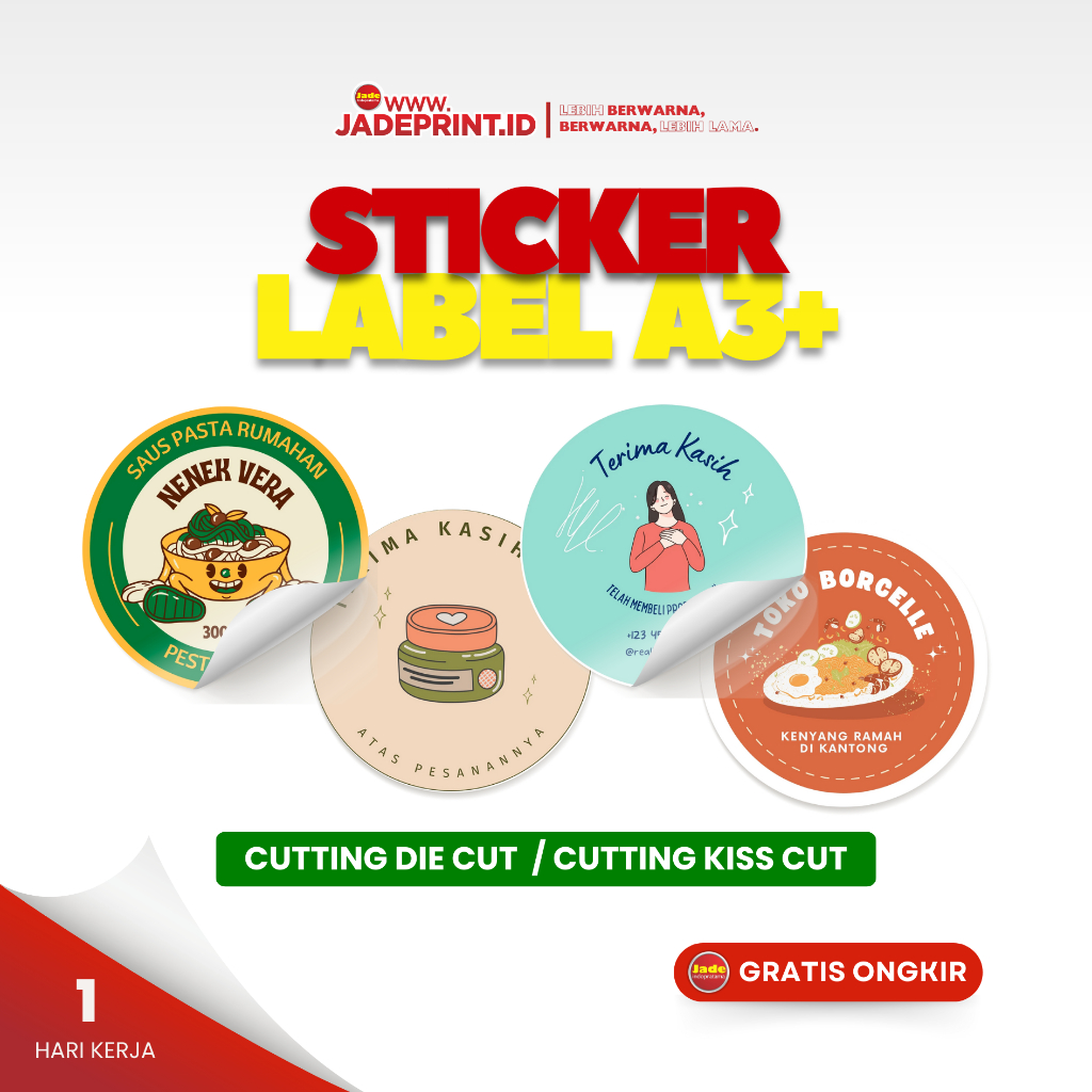 Jual [JADE] Sticker Kemasan Stiker Produk Cetak Stiker Label Makanan ...