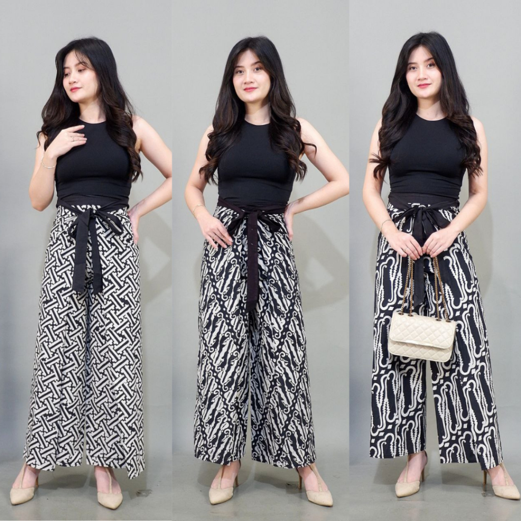 Jual Celana Kulot Lilit Hitam Manis Monokrom Kulot Jumbo Dewasa ...