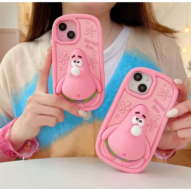 Jual Funny Patrick Star Spit Bubbles Cartoon Rubber Silicon Soft Phone ...