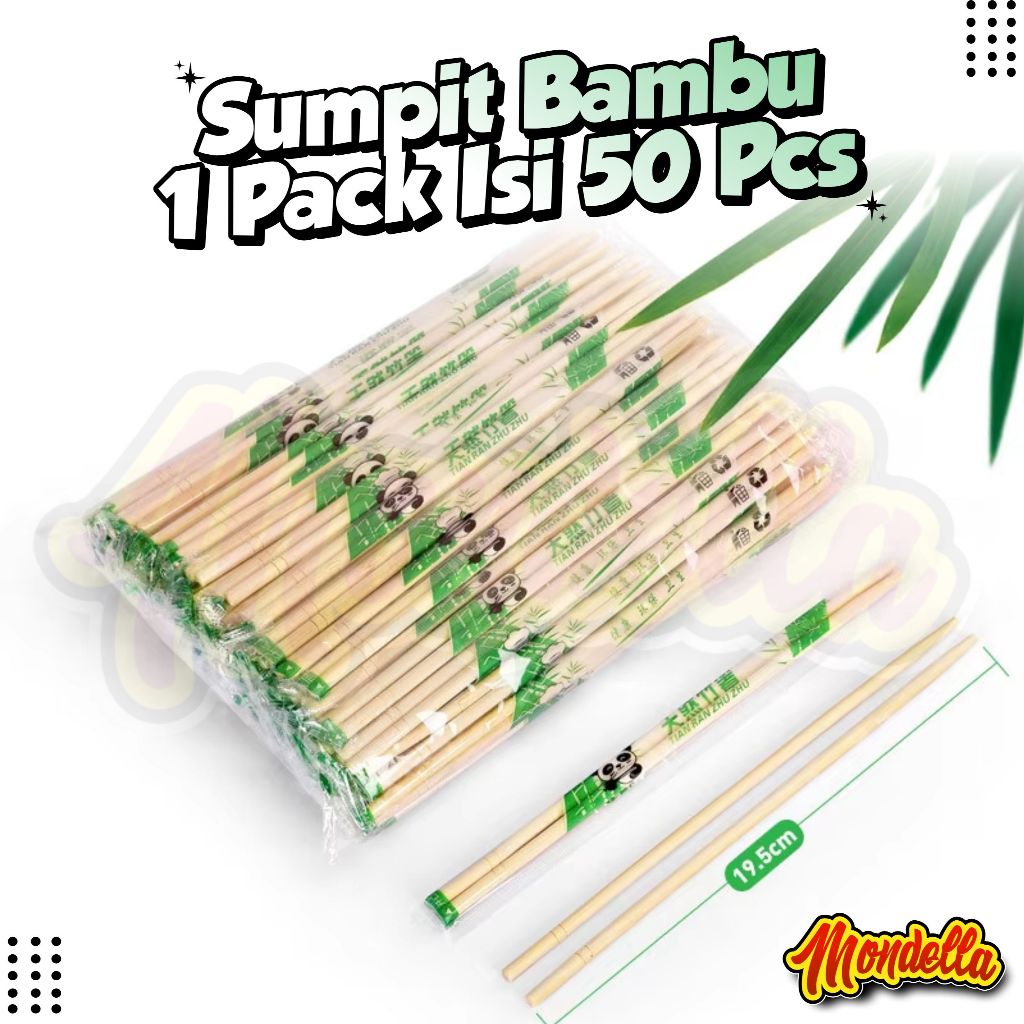 Jual Sumpit Bambu 1 Pack Isi 50 Pasang Sumpit Bambu Sumpit Panda Sumpit ...