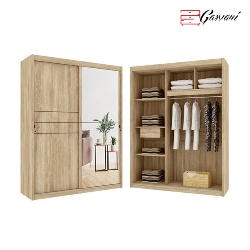 Jual Garvan Furnituri - Elton SLD 120/SLD 150 Lemari Pakaian / Baju Sliding - Serbian Timber ...