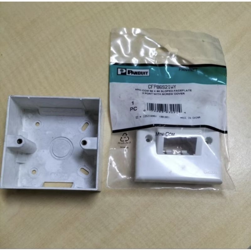 Jual FACEPLATE RJ45 2PORT PANDUIT LENGKAP OUTBOW DUS | Shopee Indonesia
