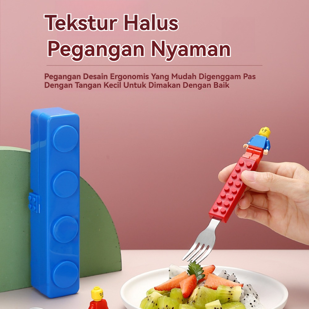 Jual LEGO SERIES Set Sendok Garpu Makan Anak Stainless Steel Dengan ...