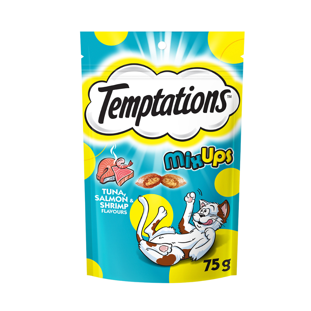Jual Snack Cemilan Kucing Cat Treat Temptations Mix Up 75 Gram | Shopee ...