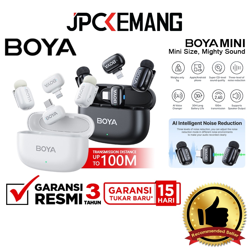 Jual Boya Mini USB-C / Lightning Port TX+TX+RX Wireless Microphone ...