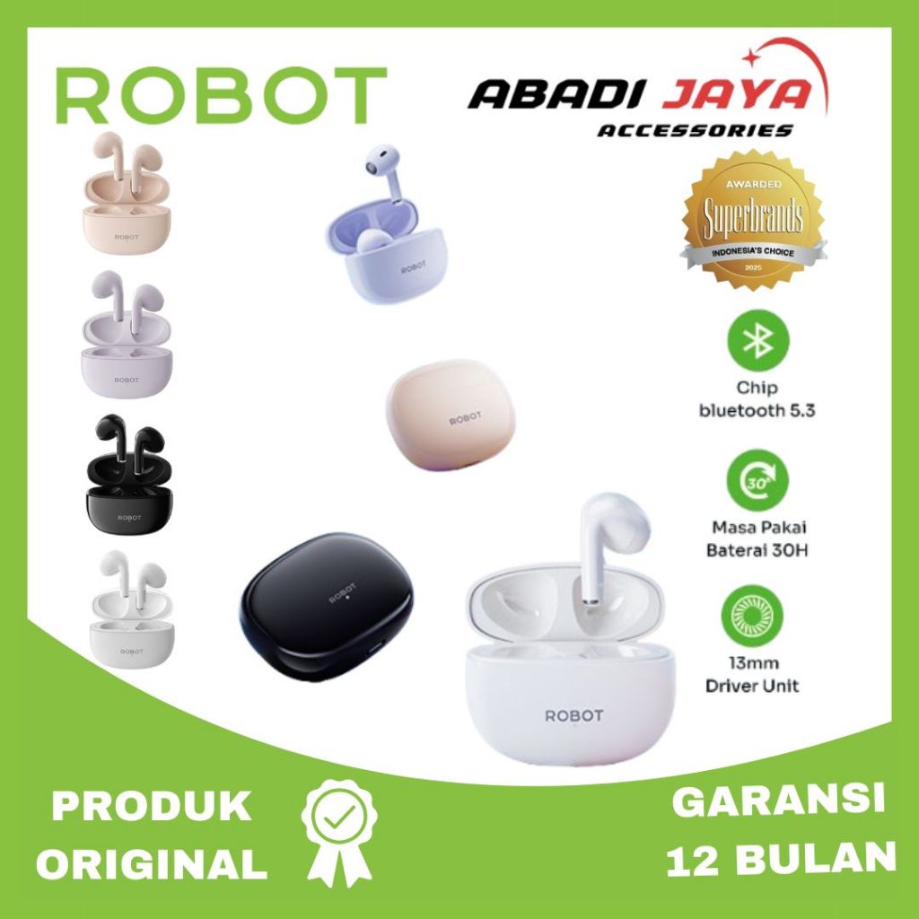 Jual HEADSET BLUETOOTH ROBOT TWS FLYBUDS T10S SEMI-IN-EAR WIRELESS ...