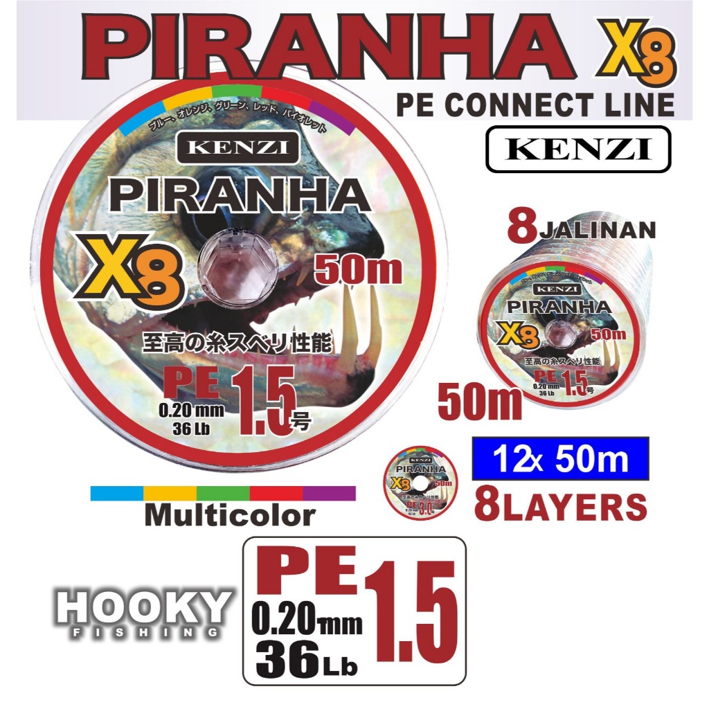 Jual SENAR KENZI PIRANHA X8 50M | Shopee Indonesia
