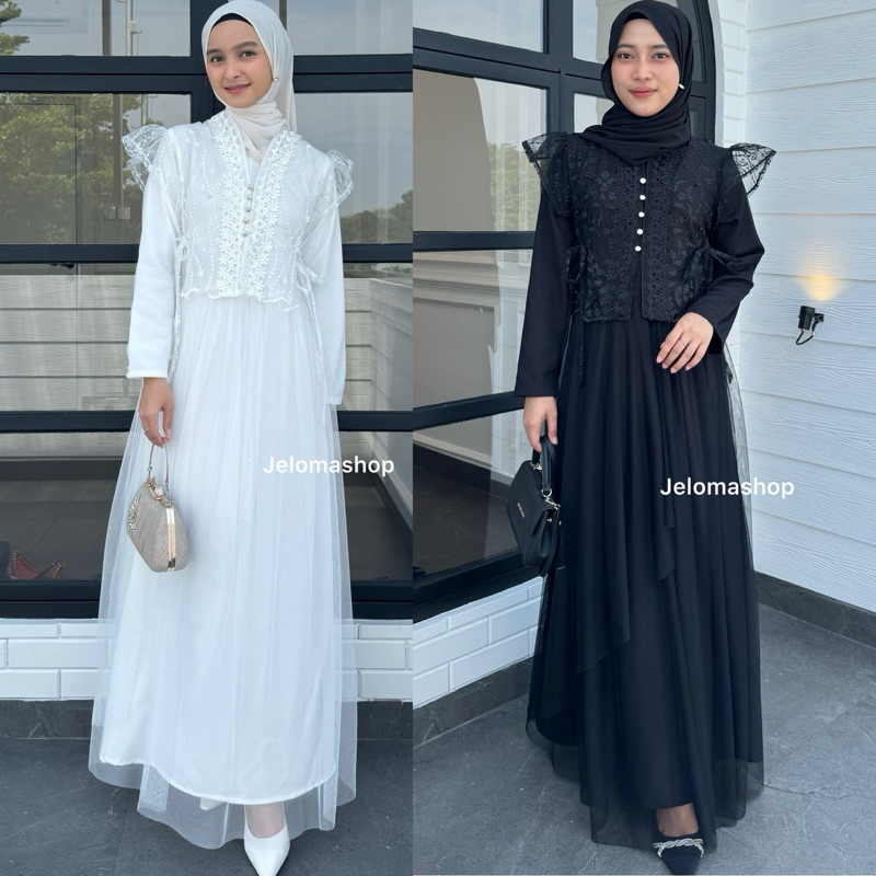 Jual BRIGITA GAMIS MUSLIMAH Model Rompi Tile Bordir Dengan Lengan Karet ...