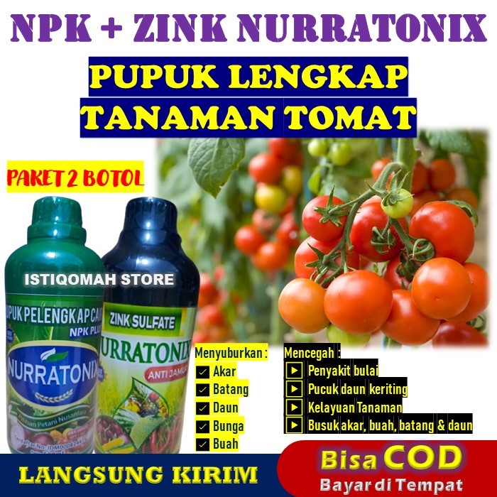 Jual Paket NPK + ZINK NURRATONIX Pupuk Lengkap Penyubur dan Anti Penyakit Tanaman Tomat Paling ...