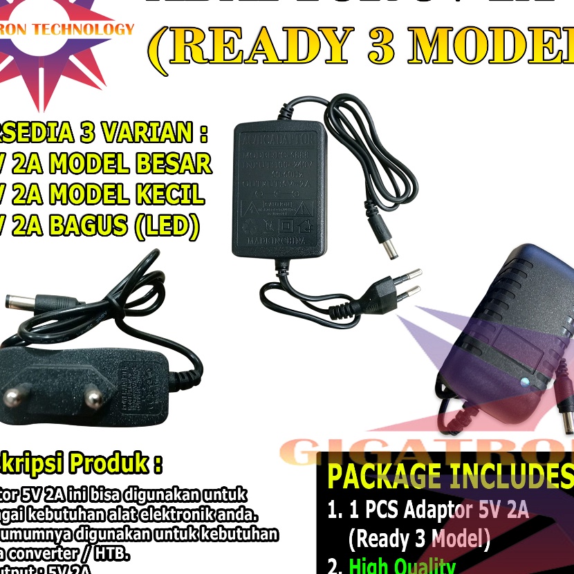 Jual KP8 Adaptor 5V 2A Untuk Media Converter HTB 31 DC 5V 2A Standar ...