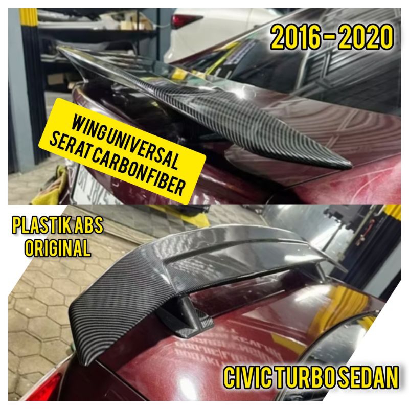 Jual Plastik Abs Wing Sedan Civic Turbo 2016 - 2020 Karbon | Spoiler Civic Fd 2006 - 2012 Carbon ...