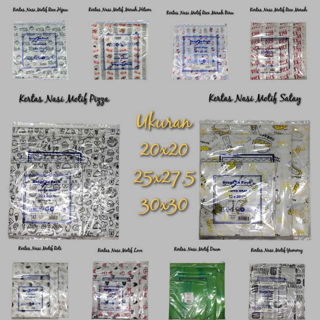 Jual Kertas Nasi Mcd Motif Kfc Kertas Kebab Alas makan 20x20 25x27,5 ...
