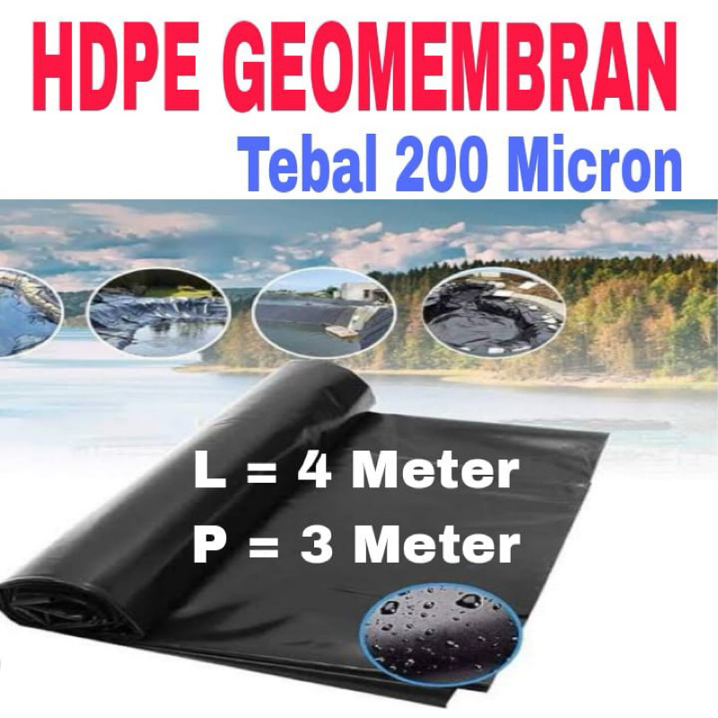 Jual Geomembran Hdpe ukuran 4x3 meter Tebal 200 Micron( Terpal Tambak ...