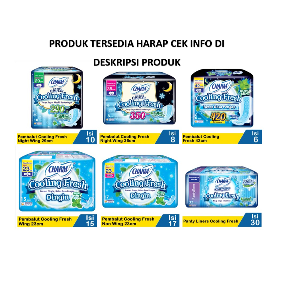 Jual Charm Pembalut Pantyliner Cooling Fresh | Shopee Indonesia