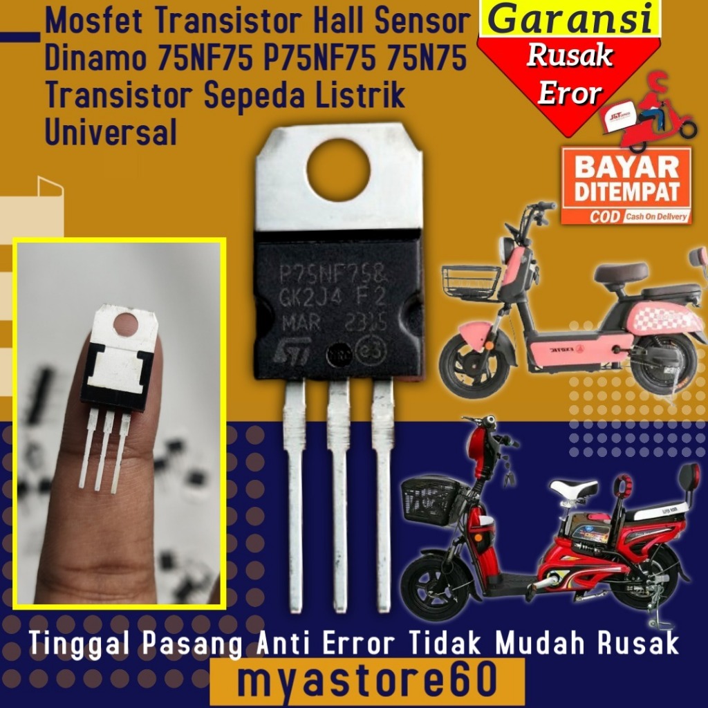 Jual Mosfet Transistor Hall Sensor Dinamo 75NF75 P75NF75 75N75 ...