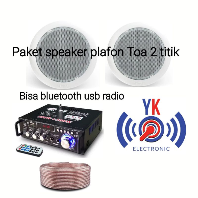 Jual paket speaker plafon toa 2 titik ceiling speaker bluetooth | Shopee Indonesia
