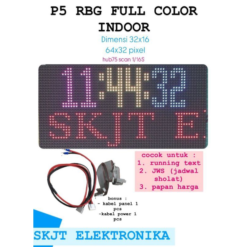 Jual PANEL MODUL LED P5 RGB/FULL COLOR INDOOR SMD RUNNING TEXT | Shopee ...