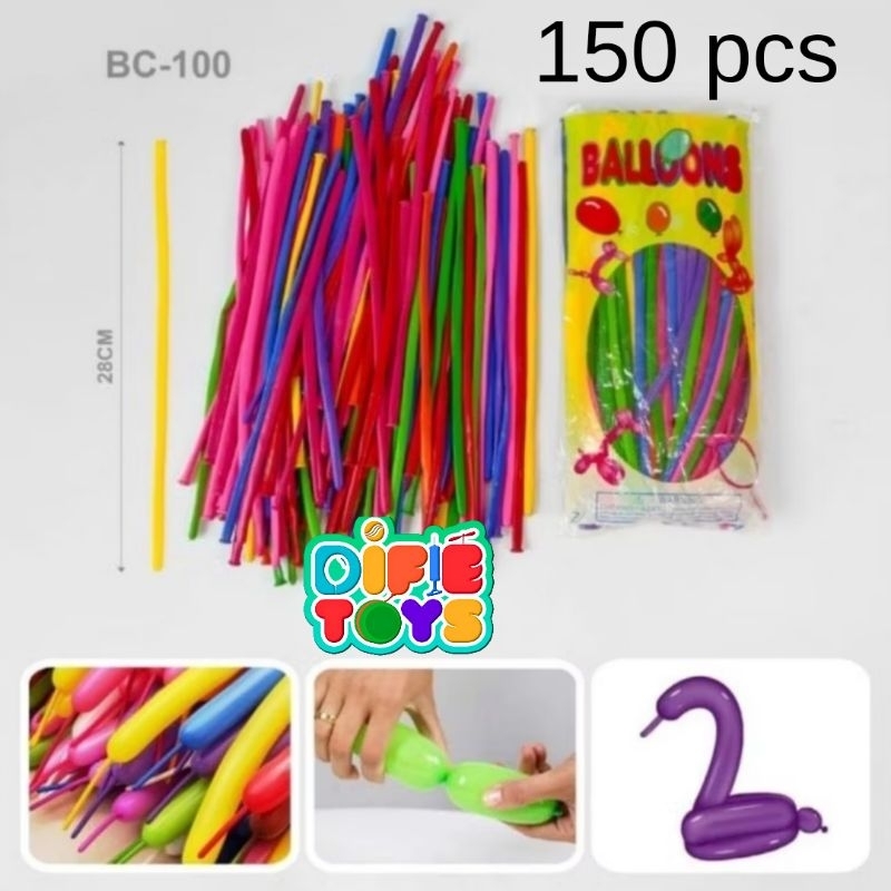 Jual Balon pentil besar isi 100 dan 150 pcs balon twist,balon cacing ...