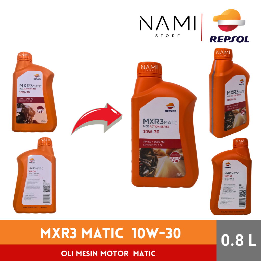 Jual *REPSOL MXR3 MATIC 10W30 (0.8L)* Oli Mesin Motor Matic - Original ...