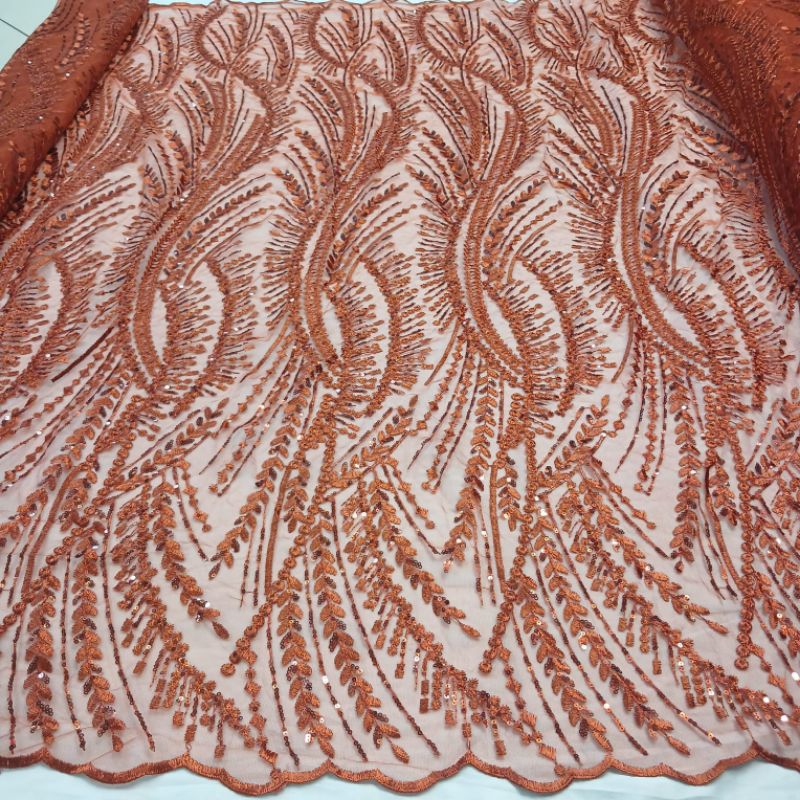 Jual Kain Tulle Zakheus Full Payet Spengel/Tille Kebaya/Tille Bordir ...