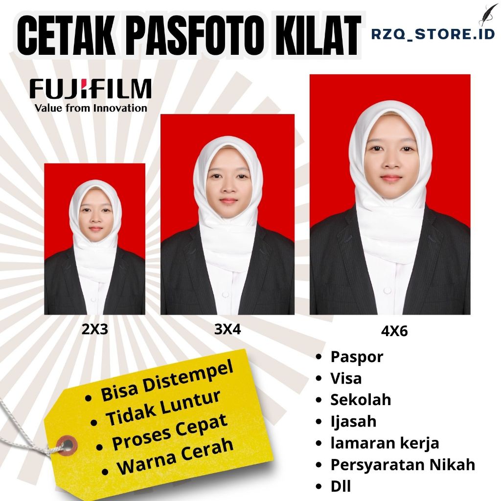 Jual Paket Cetak Pas Foto Lab 2x3 3x4 4x6 - Silver Halide Photo Print ...