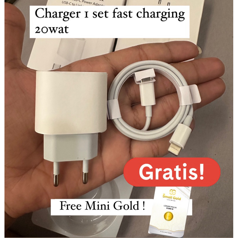 Jual KABEL USB C TO IP + ADAPTOR 20 W (1 PAKET) 20 WATT FAST CHARGING ...