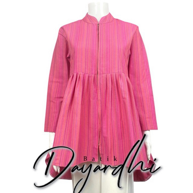 Jual Dayardhi Baju batik wanita kerja baju lurik batik lurik pink ...