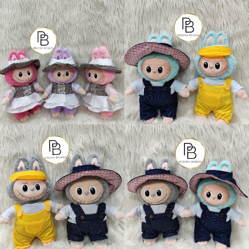 Jual Boneka Viral Labubu Muka Karet Premium Kostum Baju + Topi Bisa ...