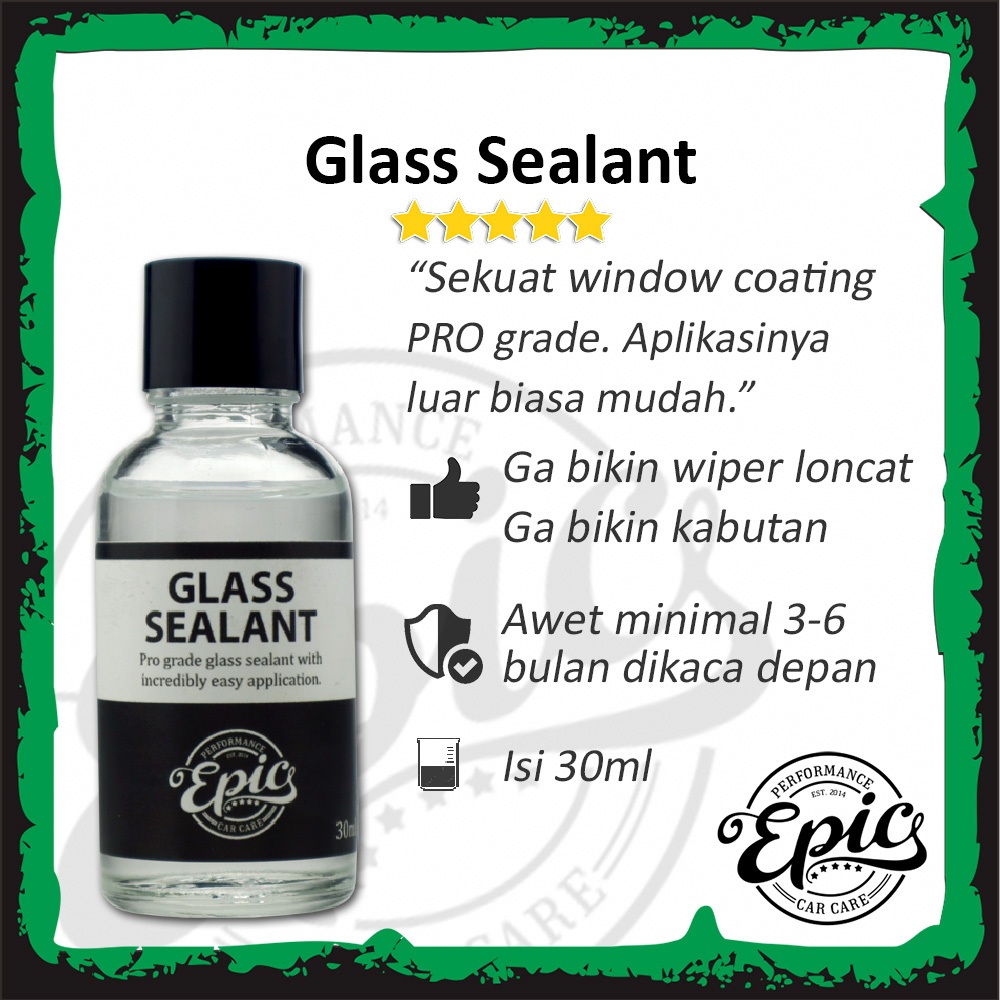 Jual Glass Coating Kaca Mobil Epic Glass Sealant 30ml | Shopee Indonesia