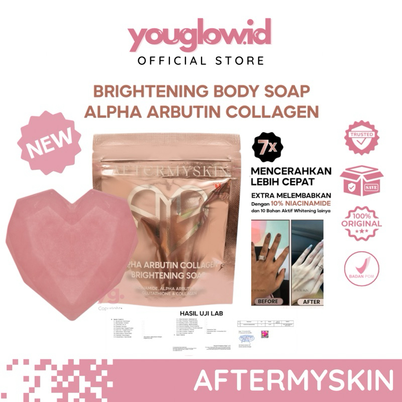 Jual AFTERMYSKIN - Alpha Arbutin Collagen Brightening Body Wash Bar Soap 45g Sabun Mandi ...