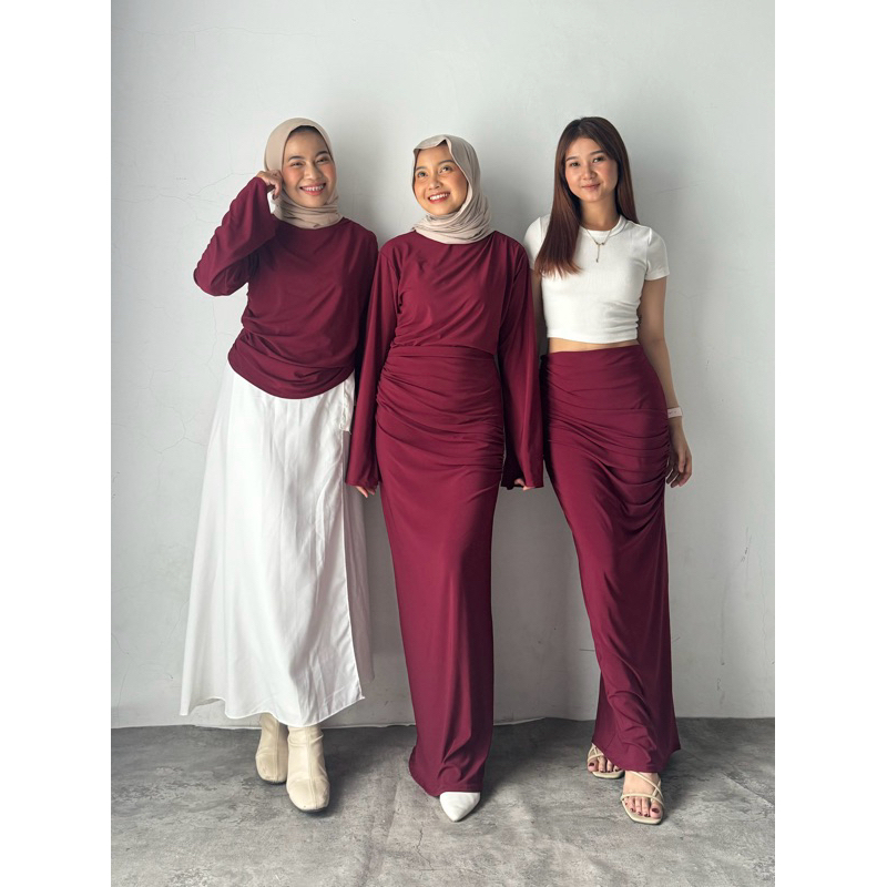 Jual BYACLOTH - Kiyo Series Setelan Oneset - Rok Kerut - Blouse Kerut ...