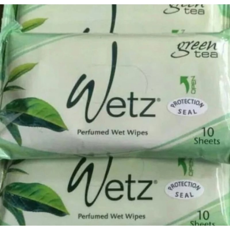 Jual WETZ Tissue Basah Green Tea 1 sachet isi 10 sheets | Shopee Indonesia