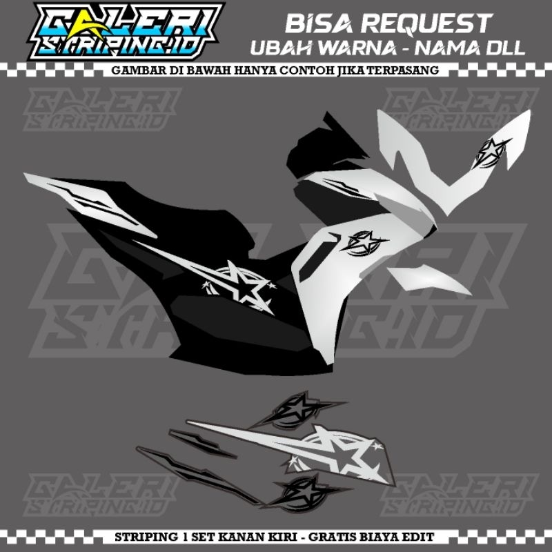 Jual Striping Sticker Transparan All New Aerox 155 Motif Bintang Custom ...