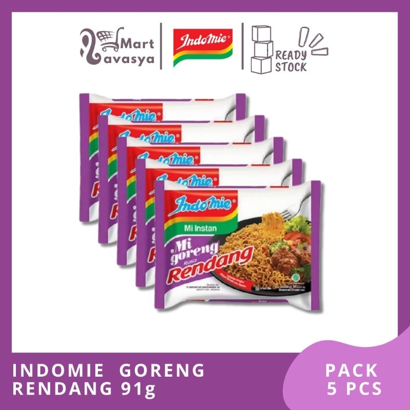 Jual INDOMIE GORENG RENDANG 91g - 1 PACK ( 5 PCS ) - KOTA BANDUNG - LAVASYA MART | Shopee Indonesia