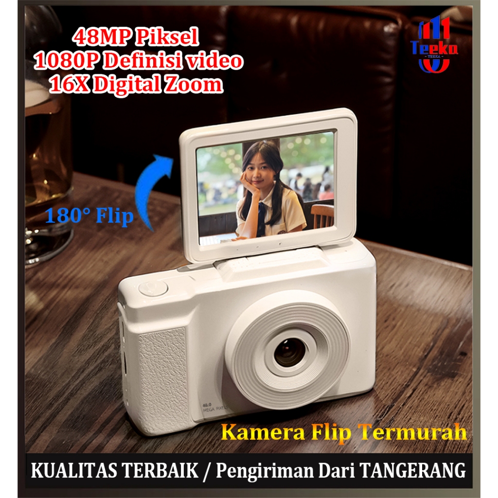 Jual TEEKA 48 64MP Digital Kamera Pocket 180° Flip Screen Kamera Video ...
