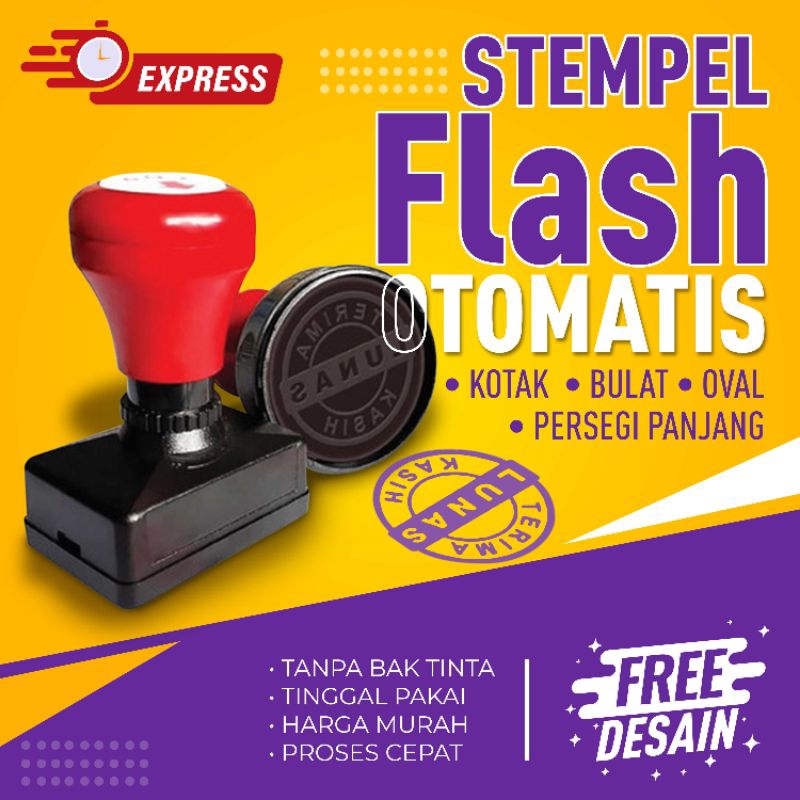 Jual Stempel Otomatis / Stempel Flash / Free Design | Shopee Indonesia