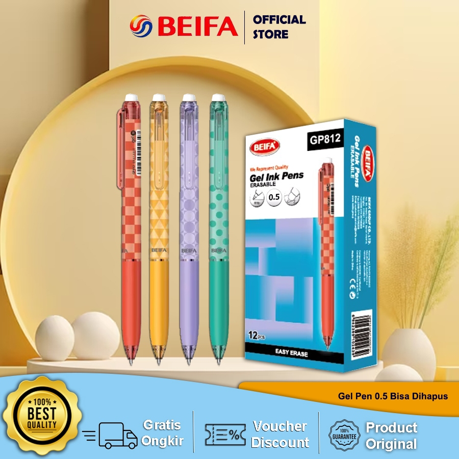 Jual Beifa Pulpen Gel Bisa Dihapus / Erasable Gel Pen 0.5mm GP812 ...