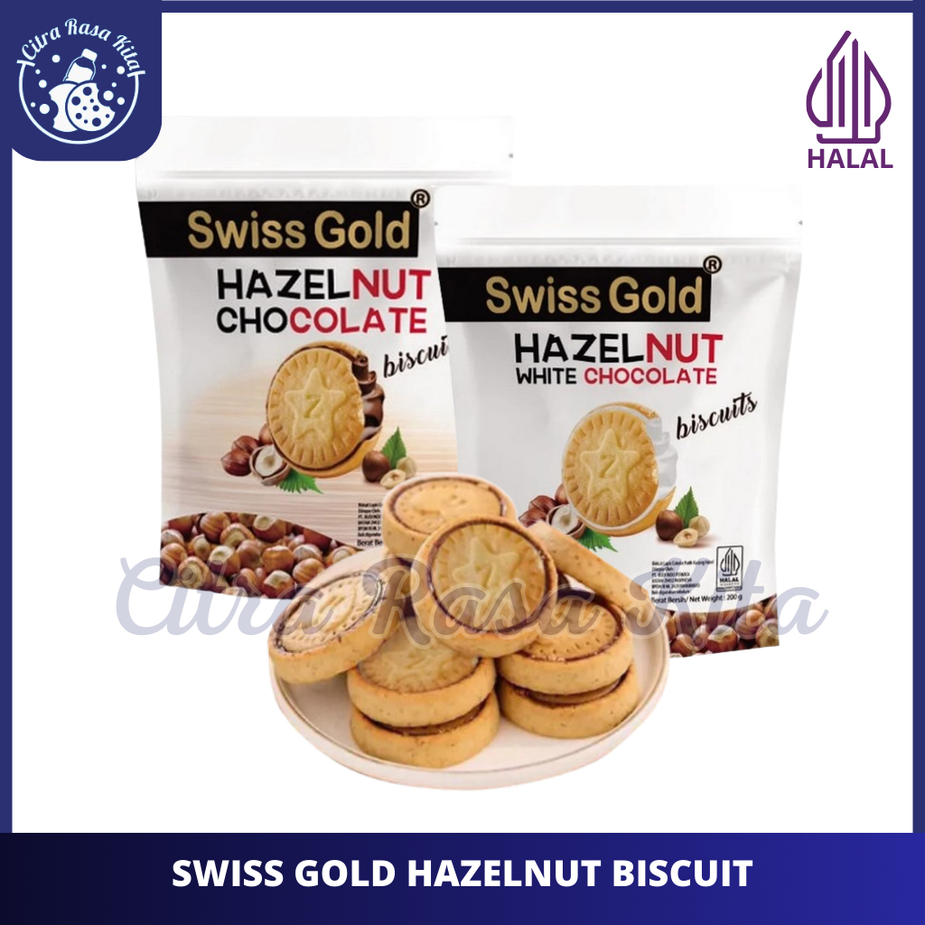 Jual Swiss Gold Hazelnut Chocolate & White Chocolate Biscuit / Hazelnut ...
