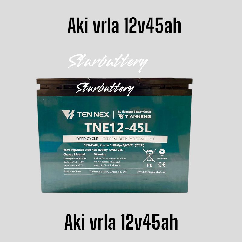 Jual Aki Vrla Ups 12v 45ah TN Aki Solar Panel 12v 45Ampere | Shopee ...