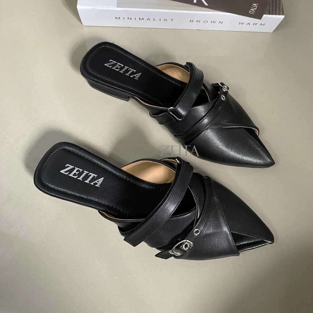 Jual ZEITA Heels Mule Wanita Terbaru Model Simpel Tinggi Hak 3cm ...