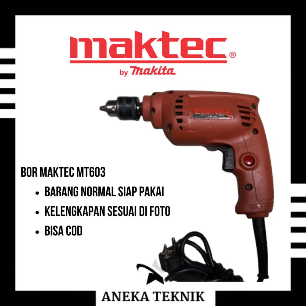 Jual Bor Beton /Tembok Maktec Mt603 Drill Besi Kayu Bor tangan listrik ...